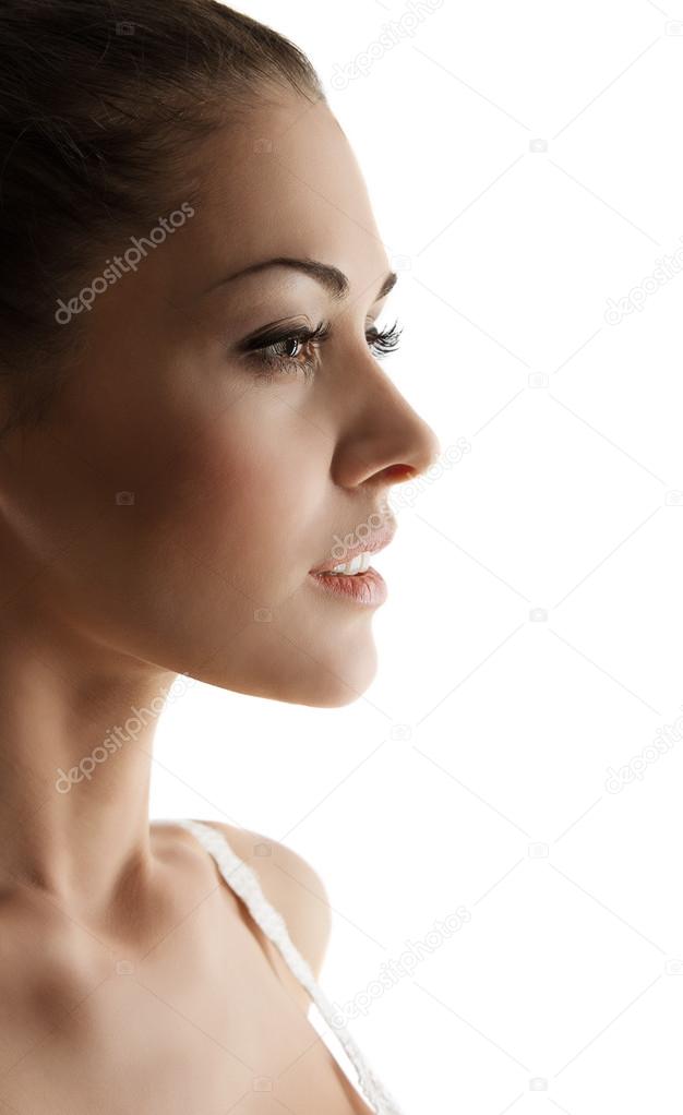 Beautiful Woman side view portrait Stock Photo by ©inarik 33711201