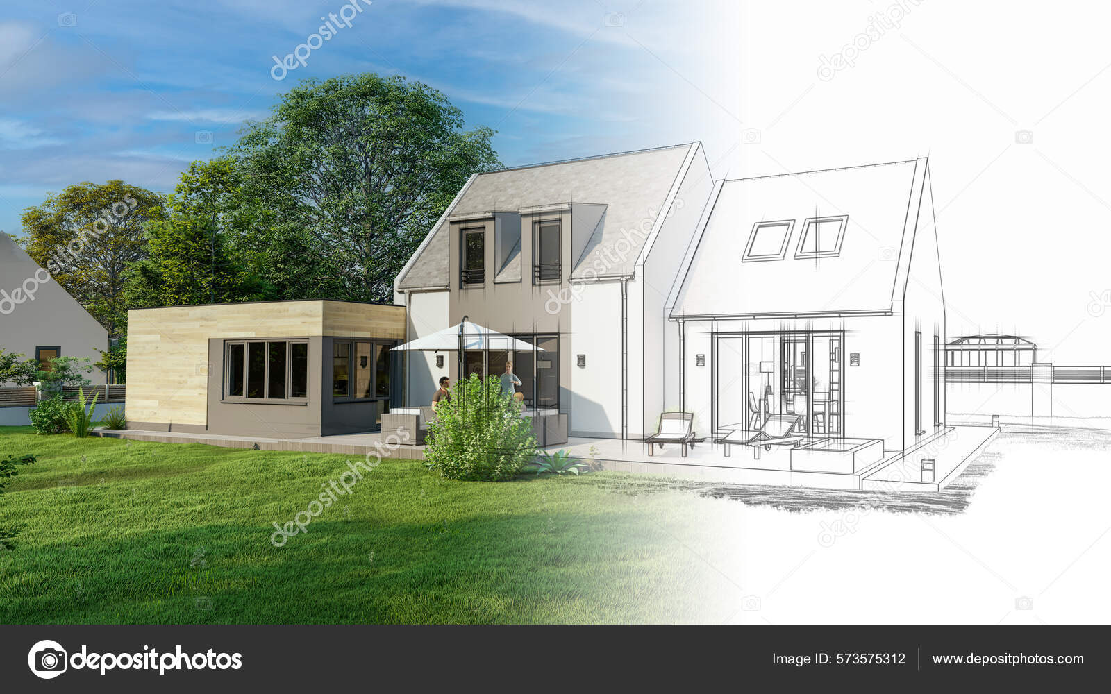 Rendering House Draft Stage Final Rendering — Stock Photo © franckito ...