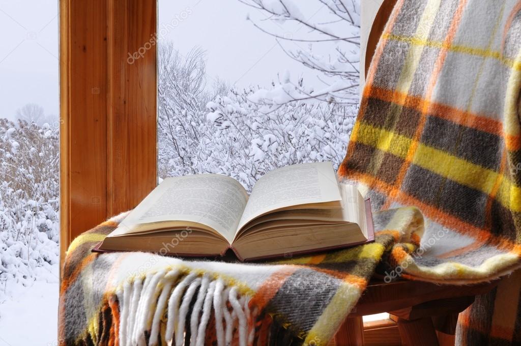 Book on a chair in winter, near the window — Stock Photo © RCerruti ...