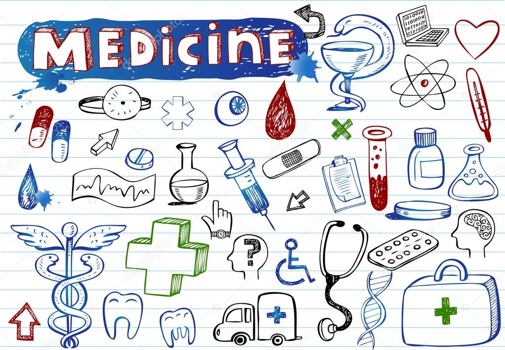 Doodle Medicine icons — Stock Vector © azzzya #32826175