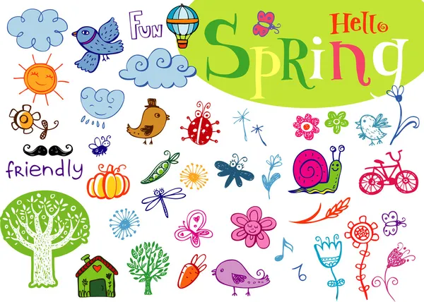 Spring Doodles — Stock Vector © azzzya #32828571