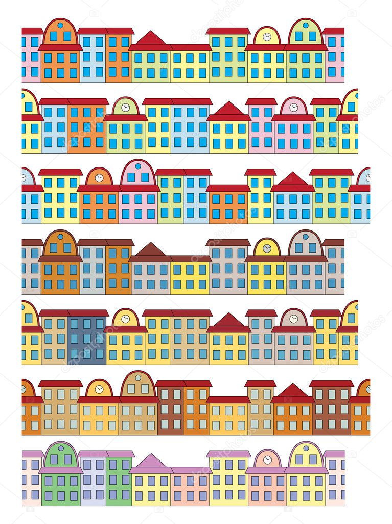 Rows of color buildings Stock Vector Image by ©romantiche #21822165