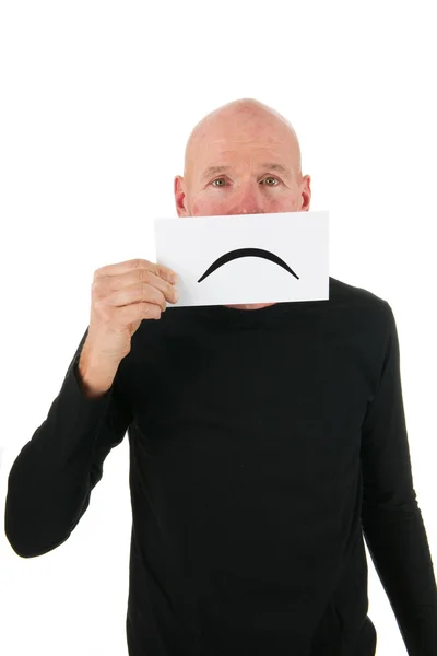 Sad bald man with smiley Stock Photo by ©ivonnewierink 13799990