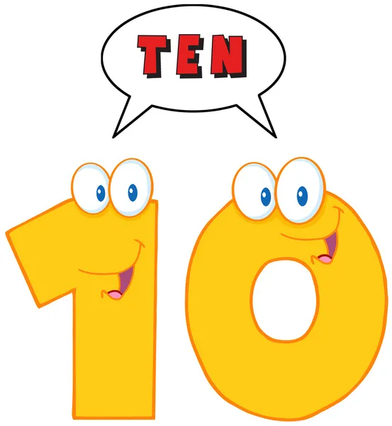 Number Ten Cartoon Character Stock Illustration by ©HitToon #10209091