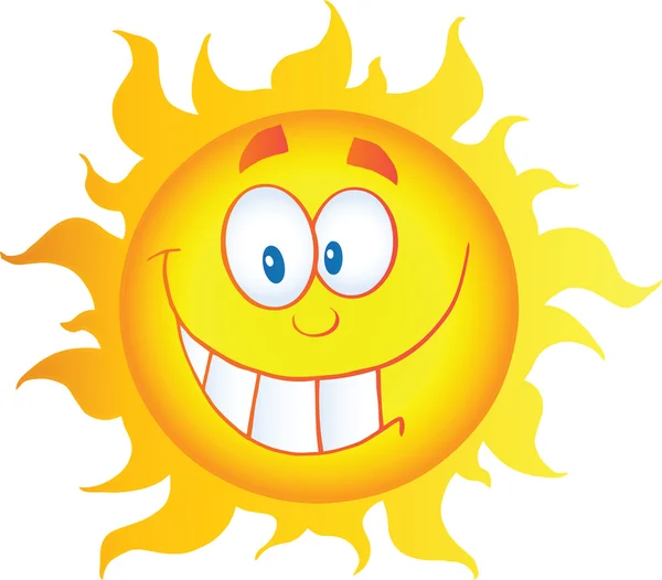 Happy cartoon character | Happy cartoon yellow sun character smiling ...