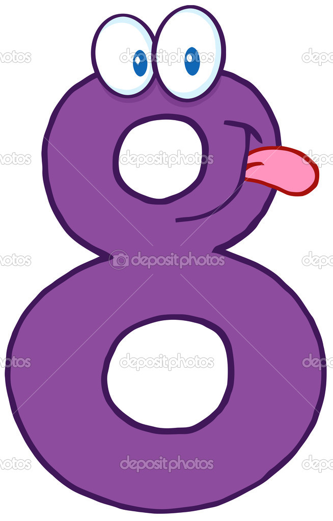 Happy Number Eight With Speech Bubble Stock Illustration by ©HitToon ...