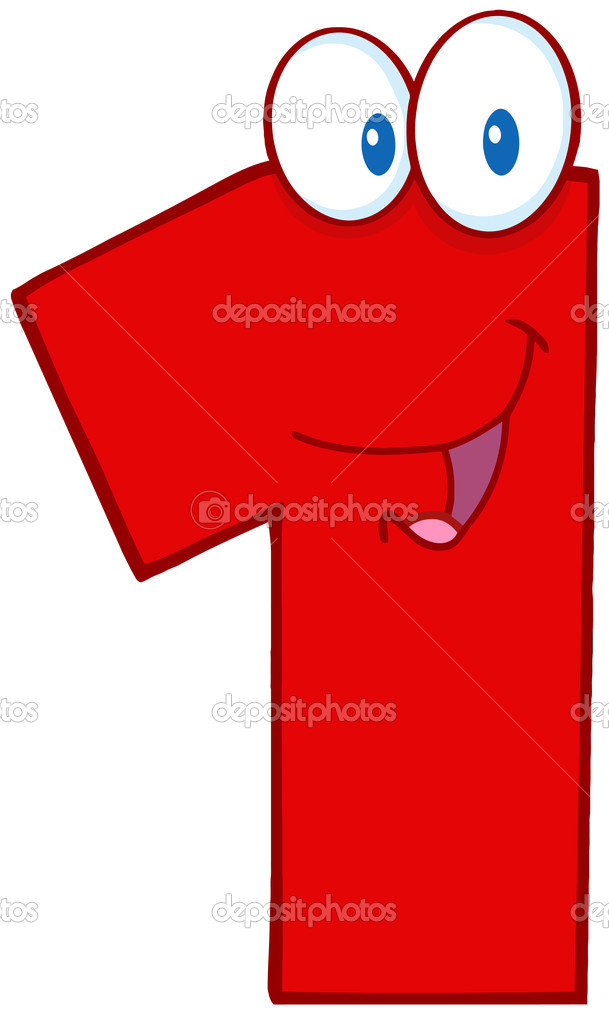 Personaje de dibujos animados número uno — Foto de stock © HitToon ...