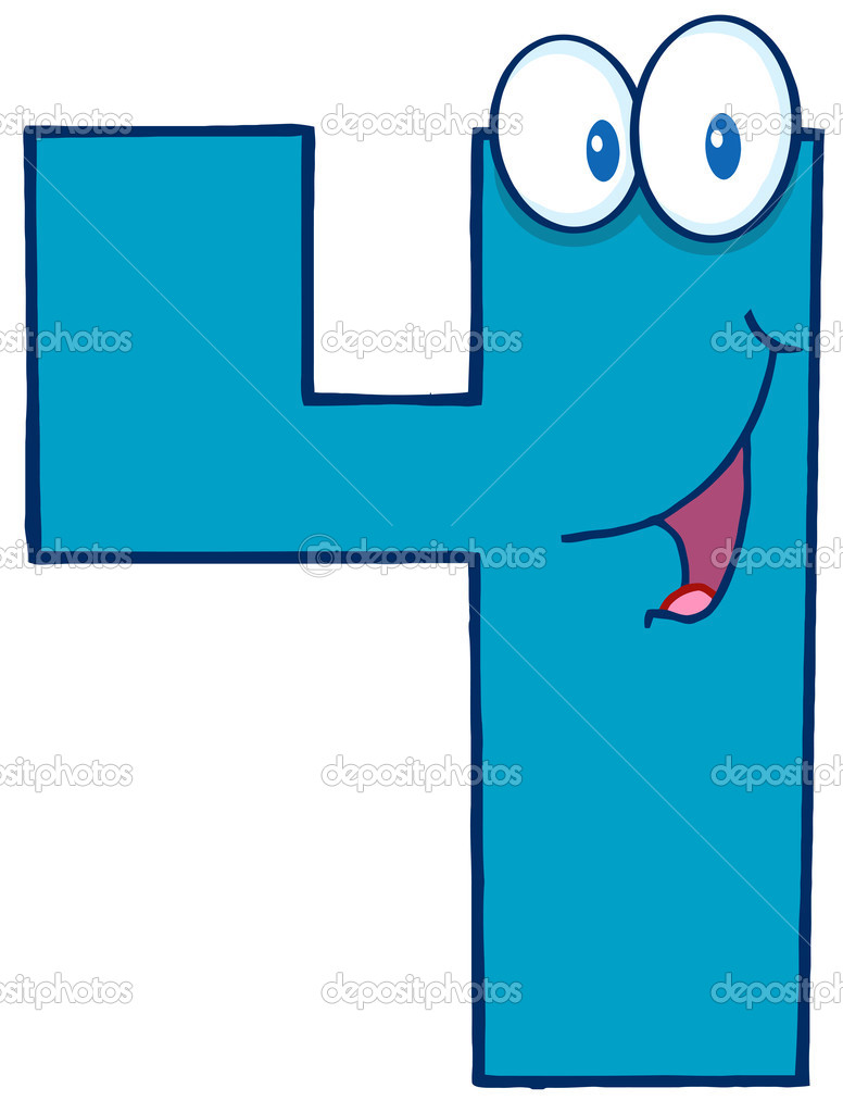 The Number 4 In Blue