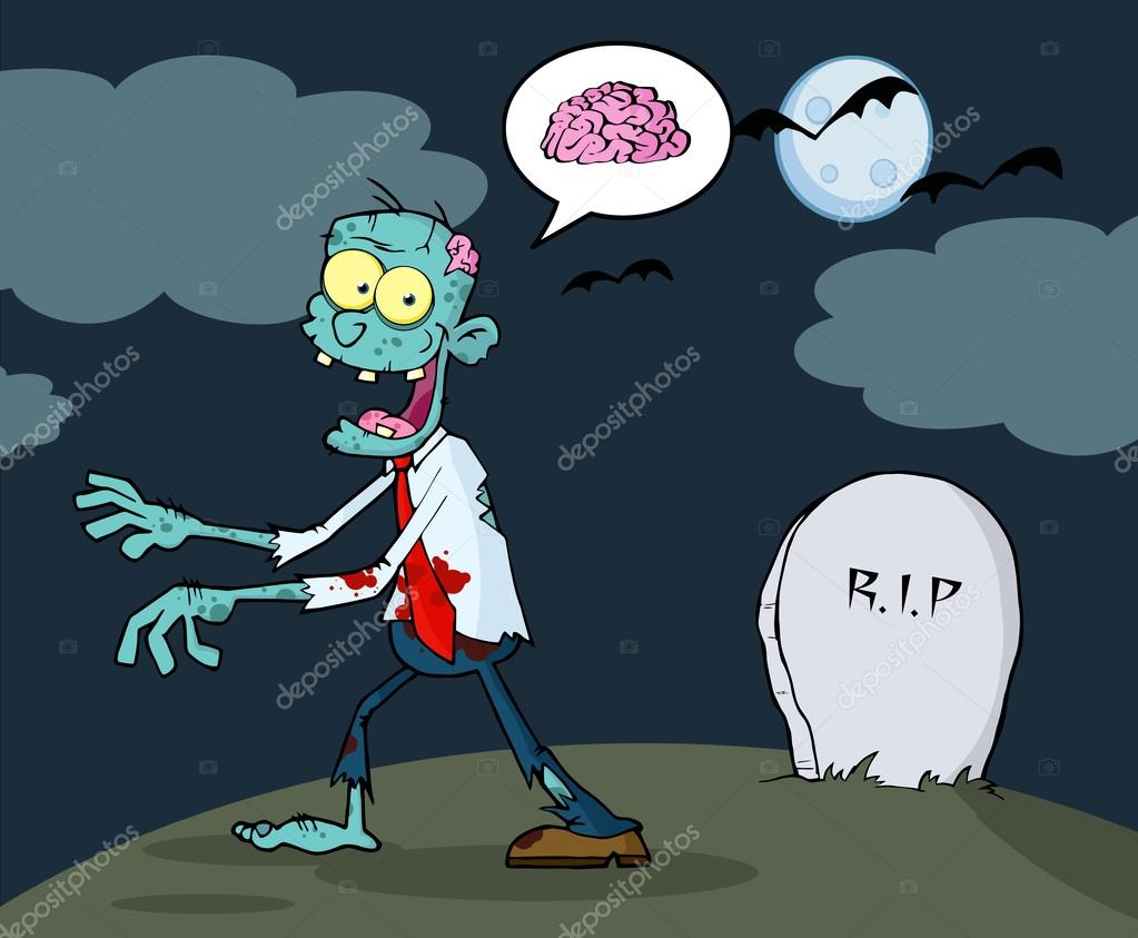 Blue Zombie Walking With Hands In Night Stock Photo by ©HitToon 13070826
