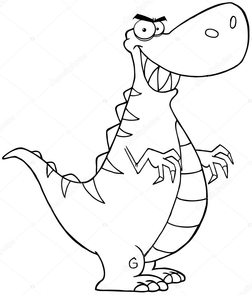 Outlined Angry Dinosaur — Stock Photo © HitToon #13247552