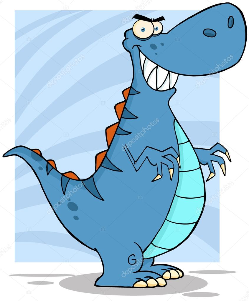 Angry Blue Dinosaur Stock Illustration by ©HitToon #13247566