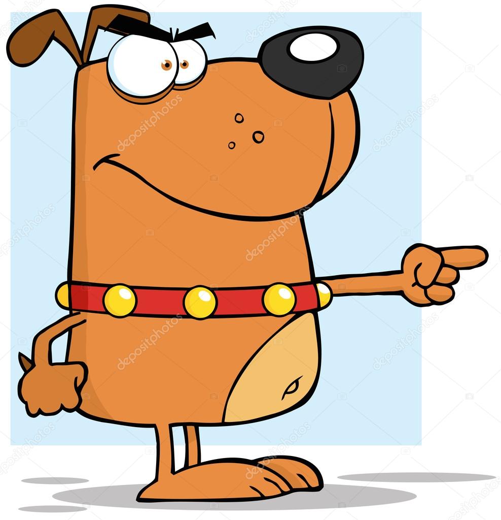Brown Angry Dog Finger Pointing Stock Illustration by ©HitToon #18950997