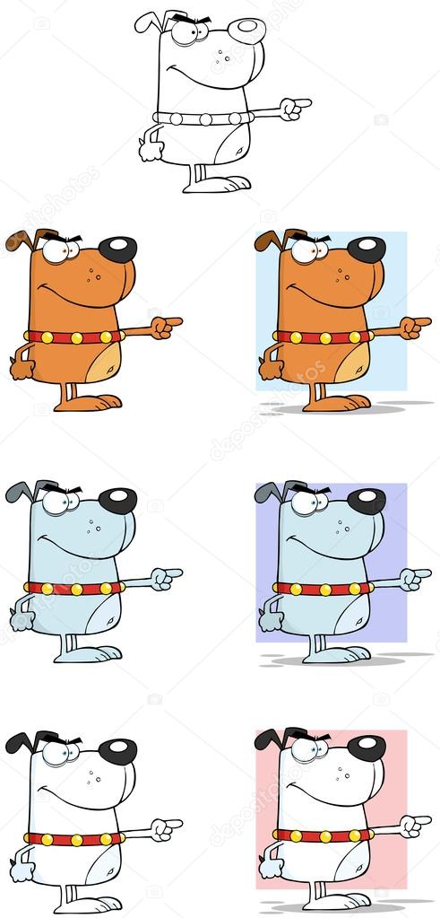 Perro enojado señalando Mascotas Personajes-Colección — Foto de stock ...