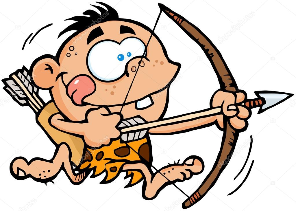 Cartoon Hunter With Bow And Arrow