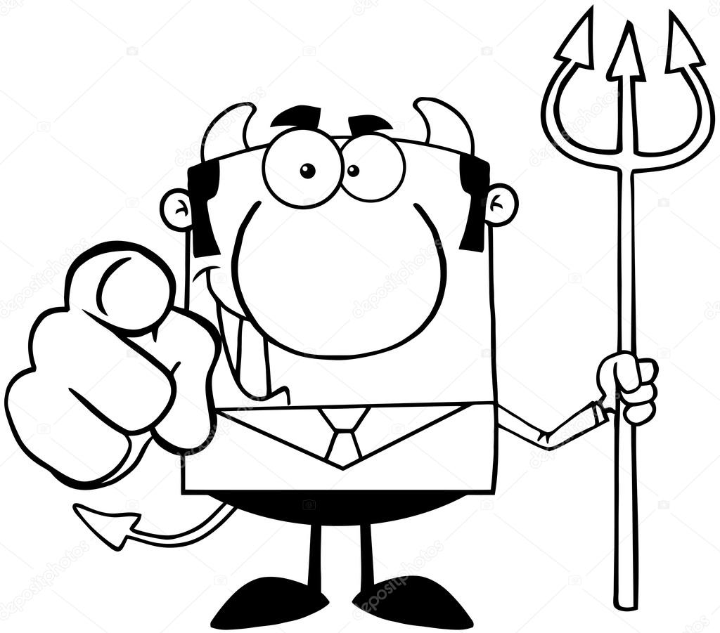 Simple Devil Clipart Black