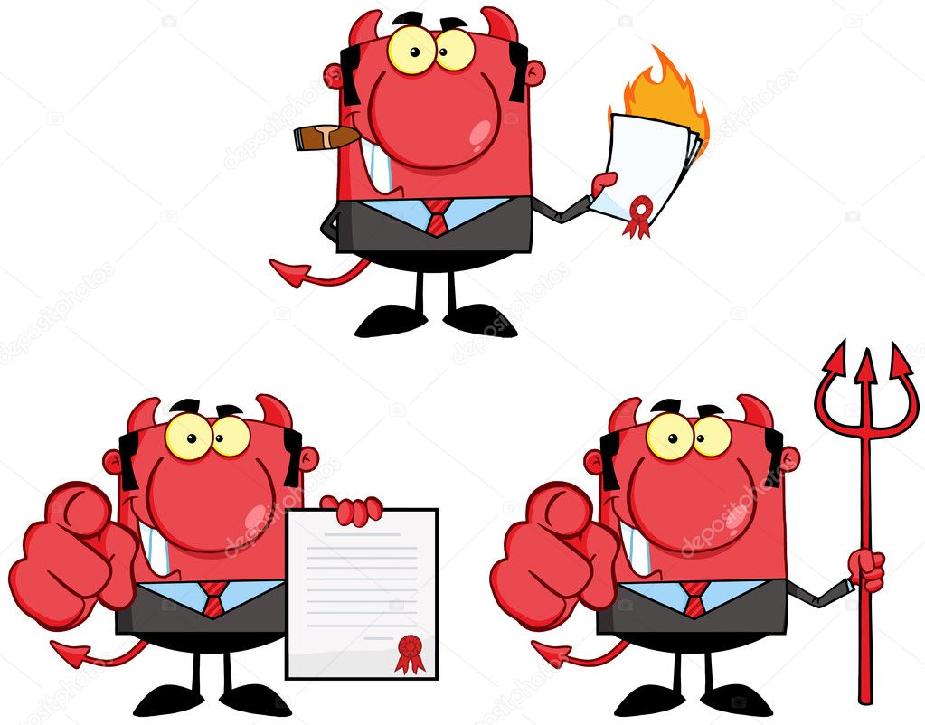Devil Boss Cartoon Characters.Collection 2 Stock Illustration by ...