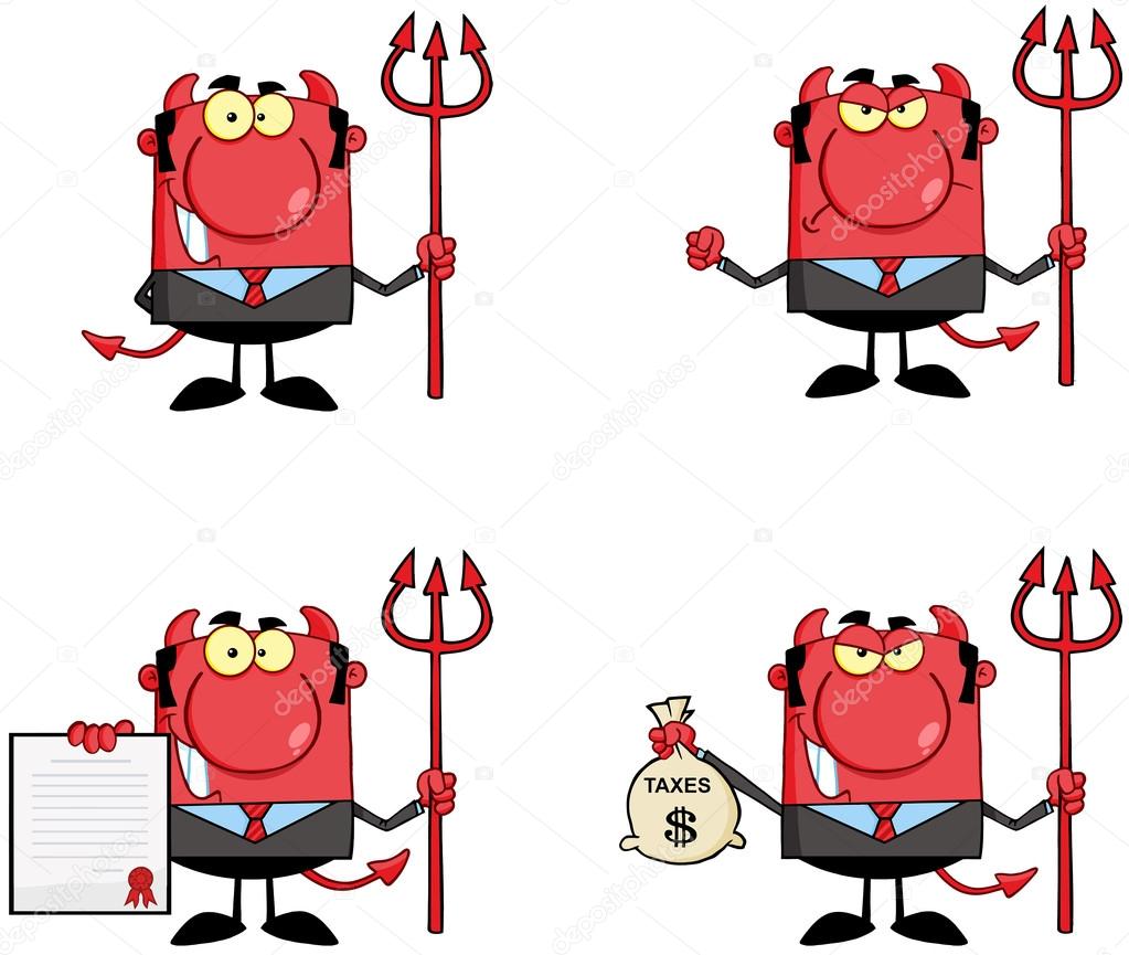 Devil Boss Cartoon Characters. Collection 1 Stock Illustration by ...