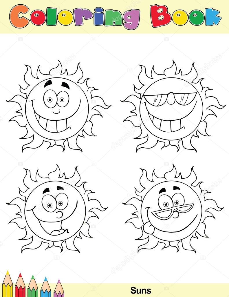Coloring Book Page Sun Character 1 Stock Photo by ©HitToon 29472519