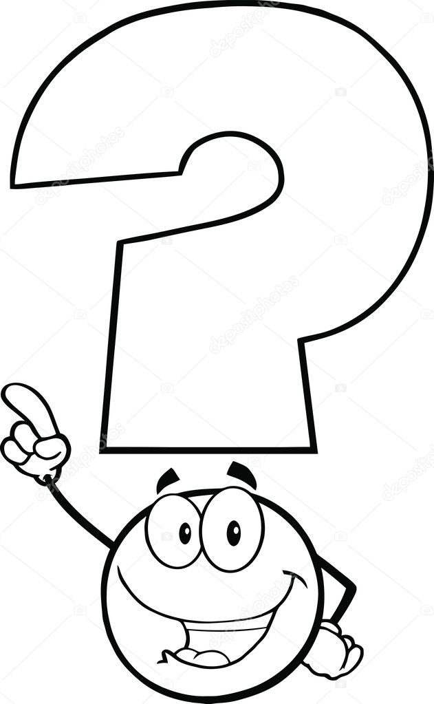 Black and White Happy Question Mark — Stock Photo © HitToon #29901333