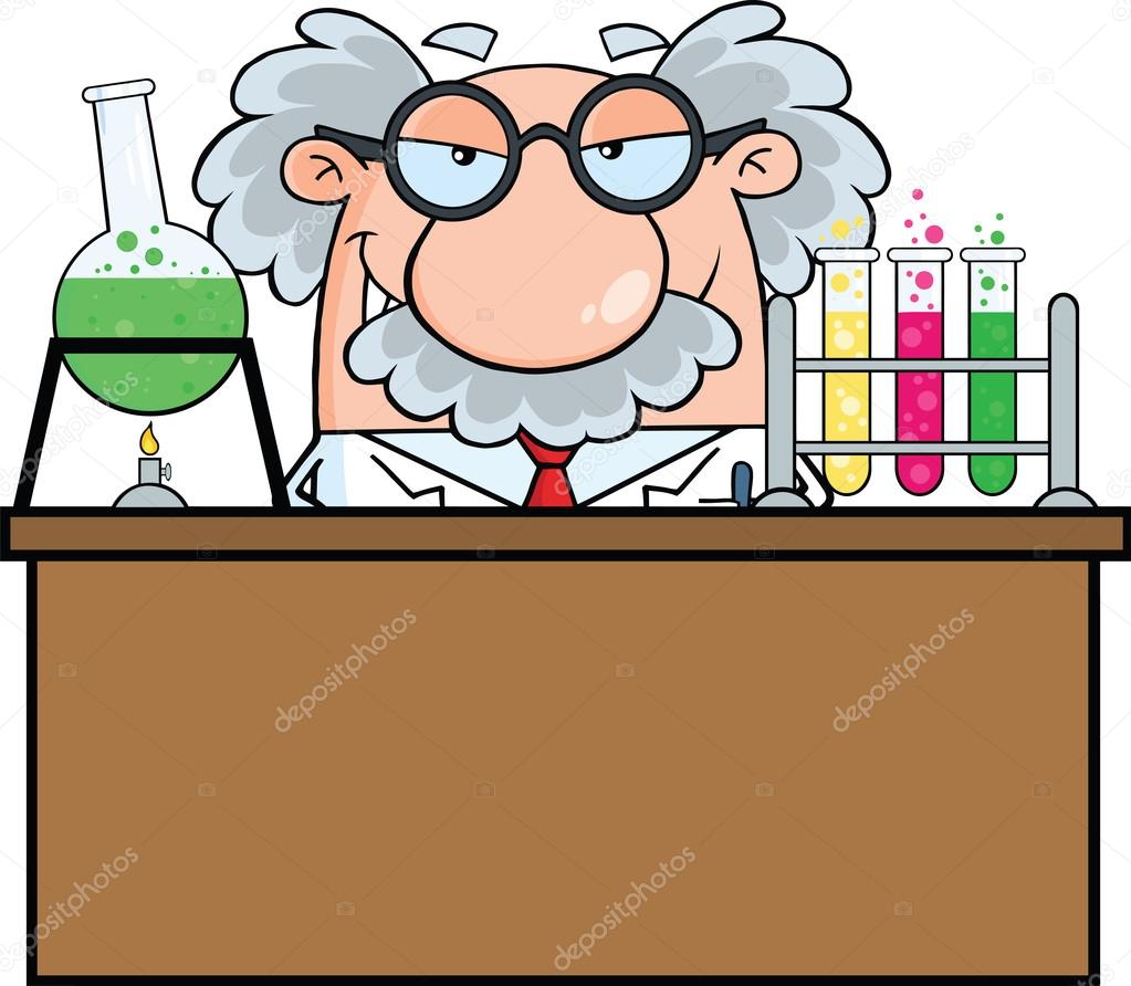 Mad Scientist Or Professor In The Laboratory Stock Illustration by ...
