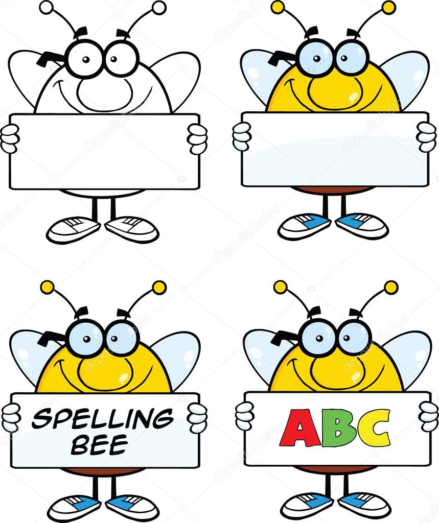Bee Cartoon Characters Set Collection 4 — Stock Photo © HitToon #30513537