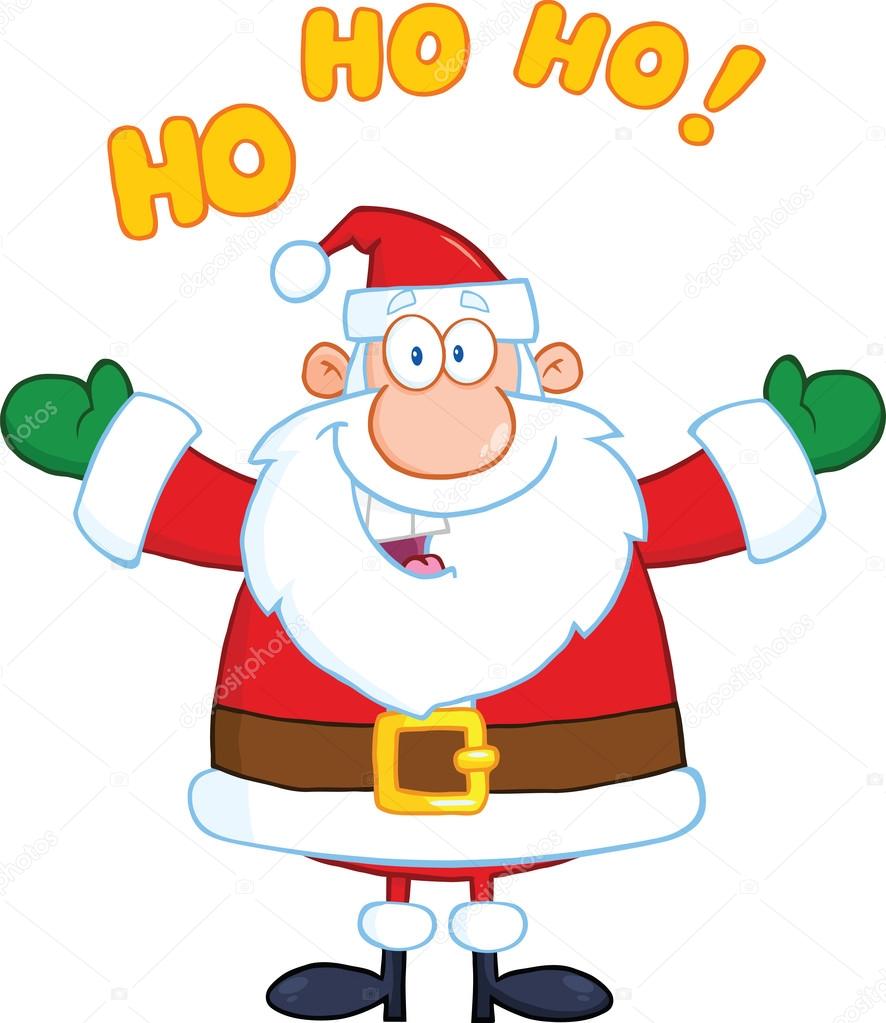 Santa Claus Cartoon Character With Open Arms For Hugging Stock ...
