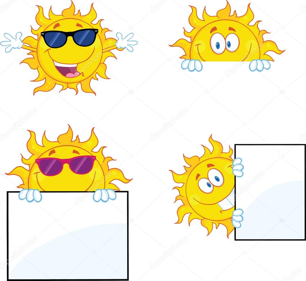 Sun Cartoon Mascot Characters 2 Collection Set Stock Photo by ©HitToon ...