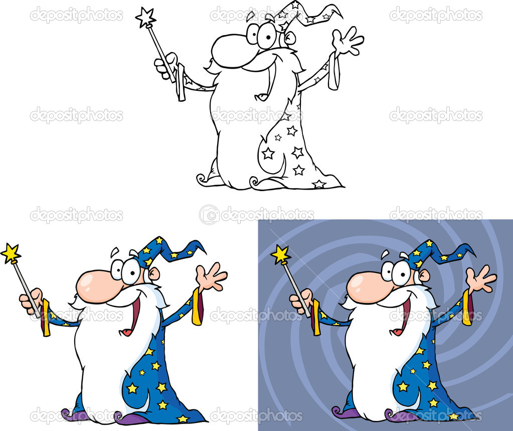 Smiling Old Wizard Character Set Collection Stock Illustration by ...