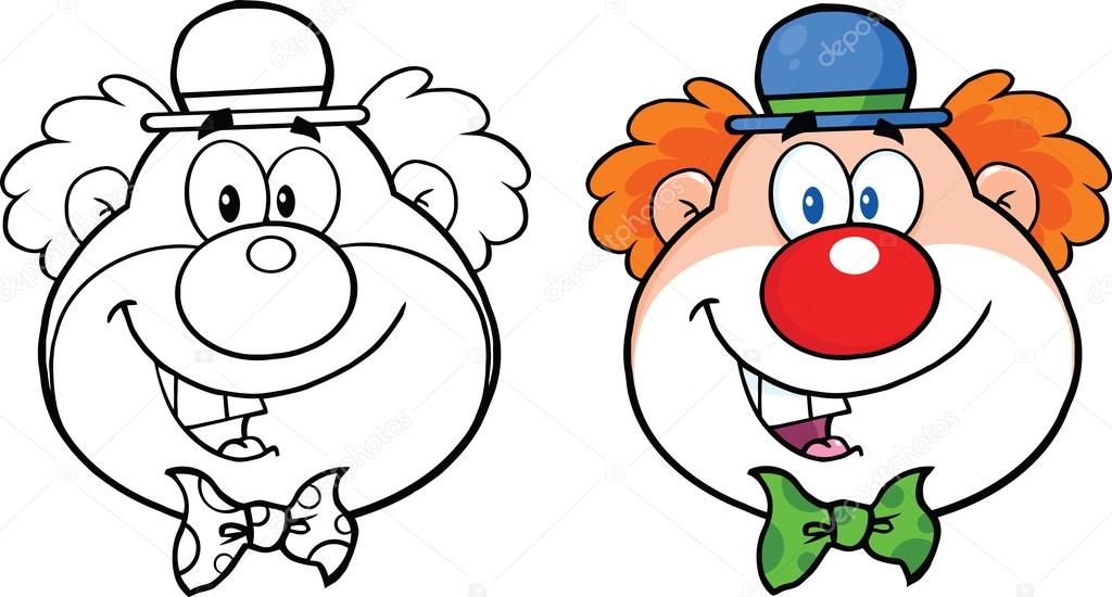 Clown Face Cartoon Character Collection Set Stock Illustration by ...