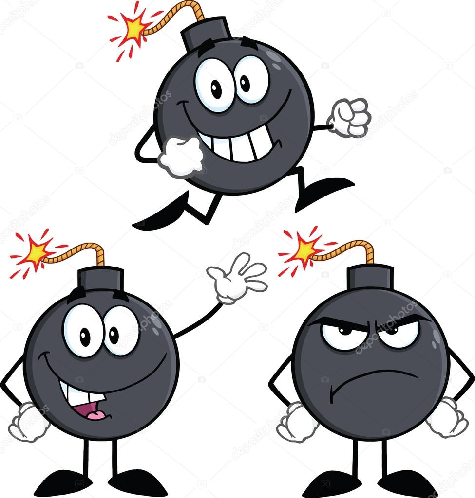 Personagens de desenhos animados bomba 3. Conjunto de colecção fotos ...