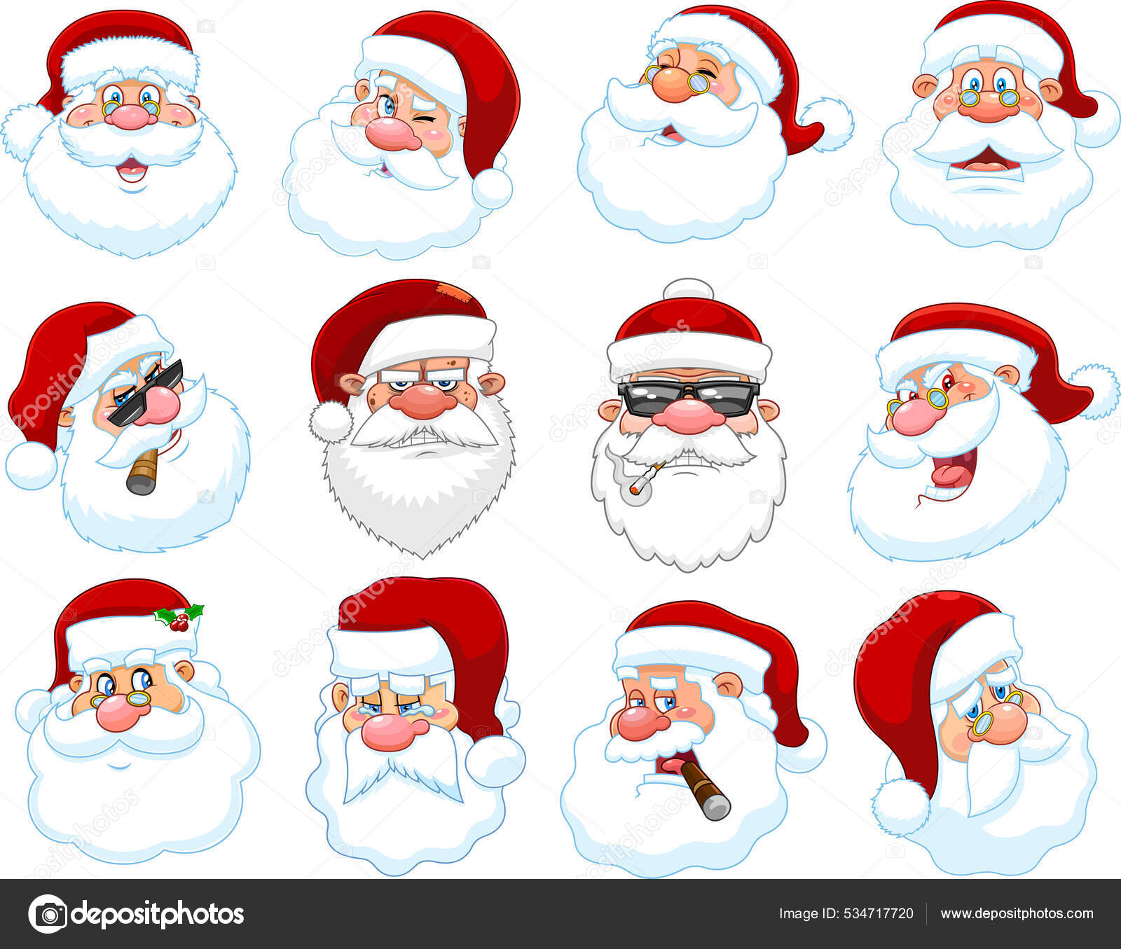 Santa Claus Clipart Face Expressions
