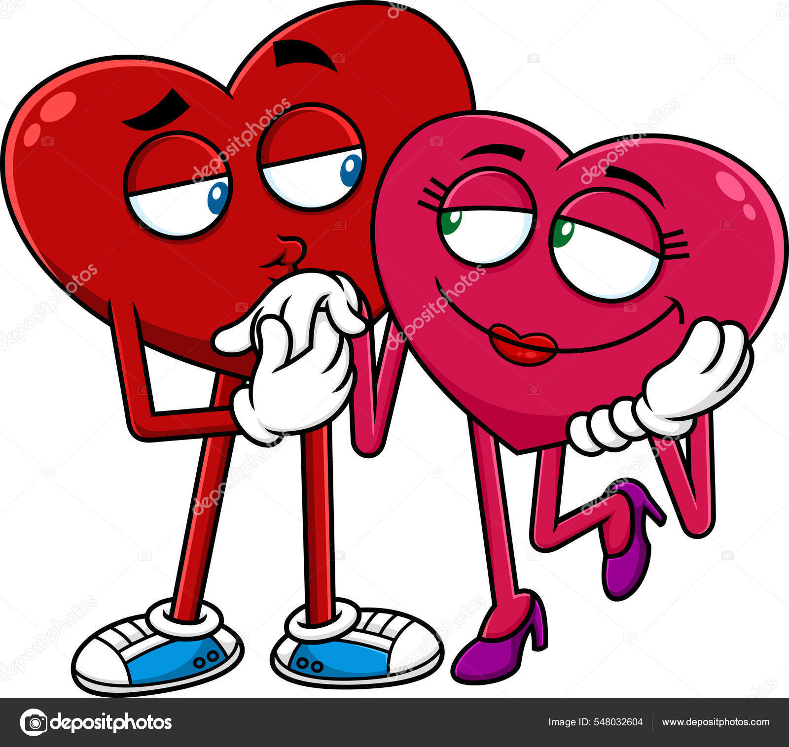 Ilustración Dibujos Animados Una Mascota Del Corazón Vector de stock ...