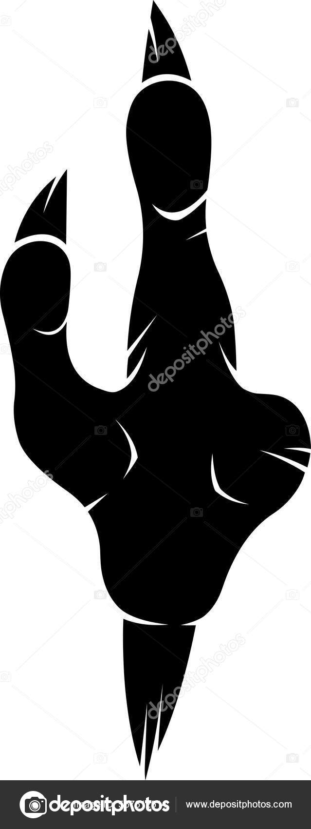 Velociraptor Dinosaur Black Paw Silhouette Claws Print Logo Design ...