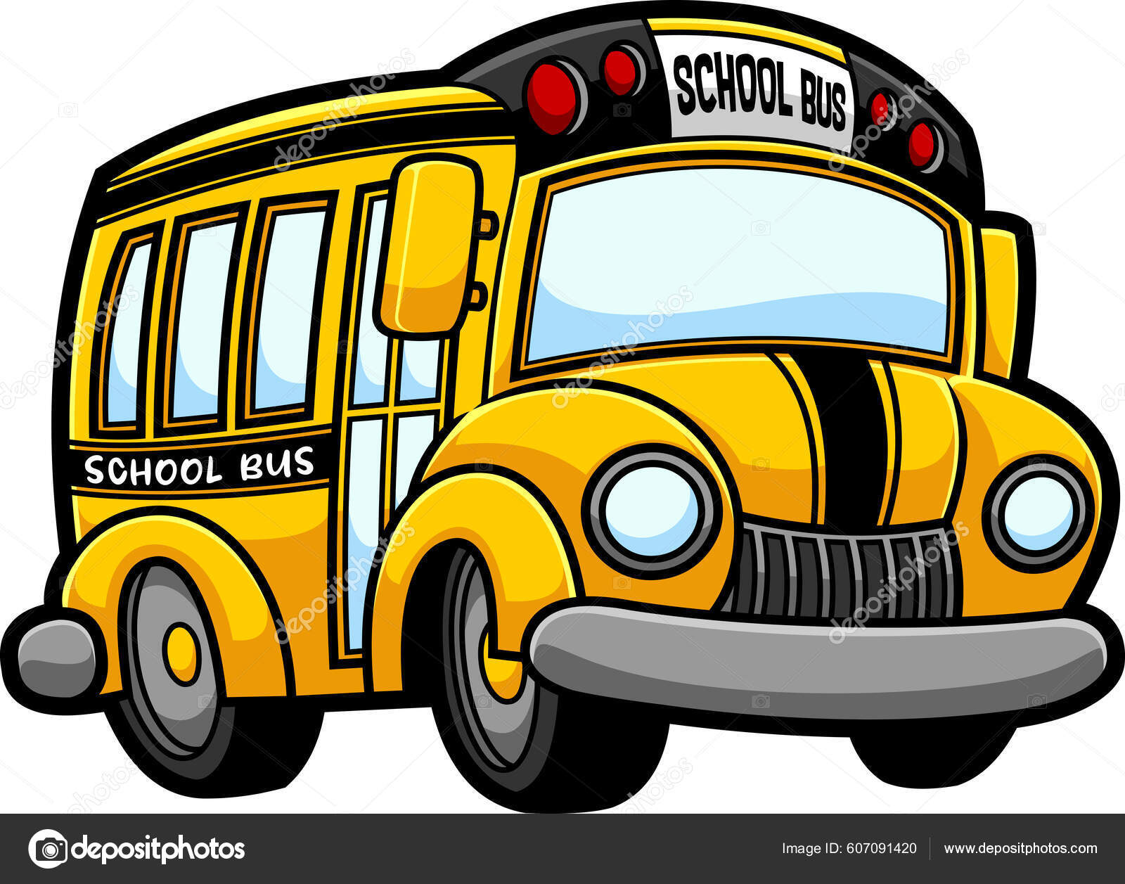 Ilustração Vetorial Ônibus Escolar Desenhos Animados imagem vetorial de ...