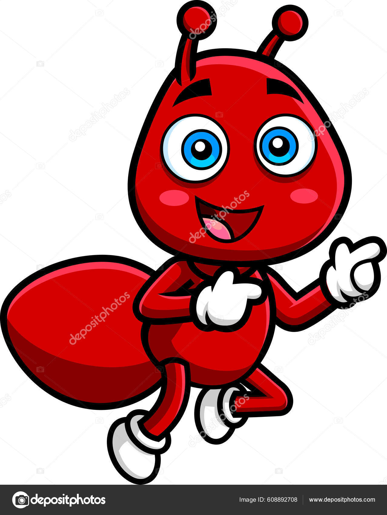 Une Illustration Dessin Animé D'une Jolie Petite Fourmi Vecteur par ...