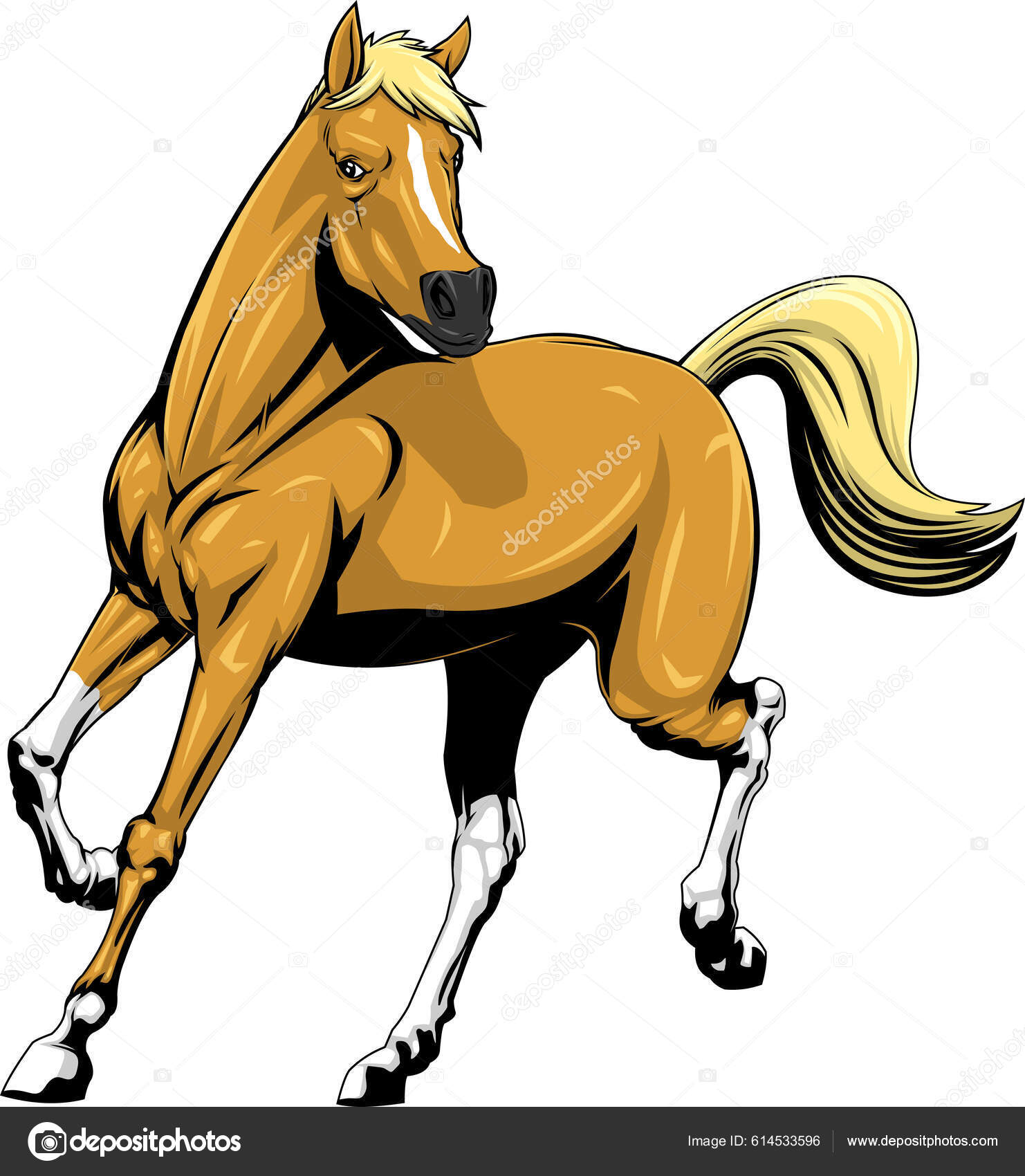 Ilustração Cavalo Vector Isolado Fundo Branco Vetor de stock de ...