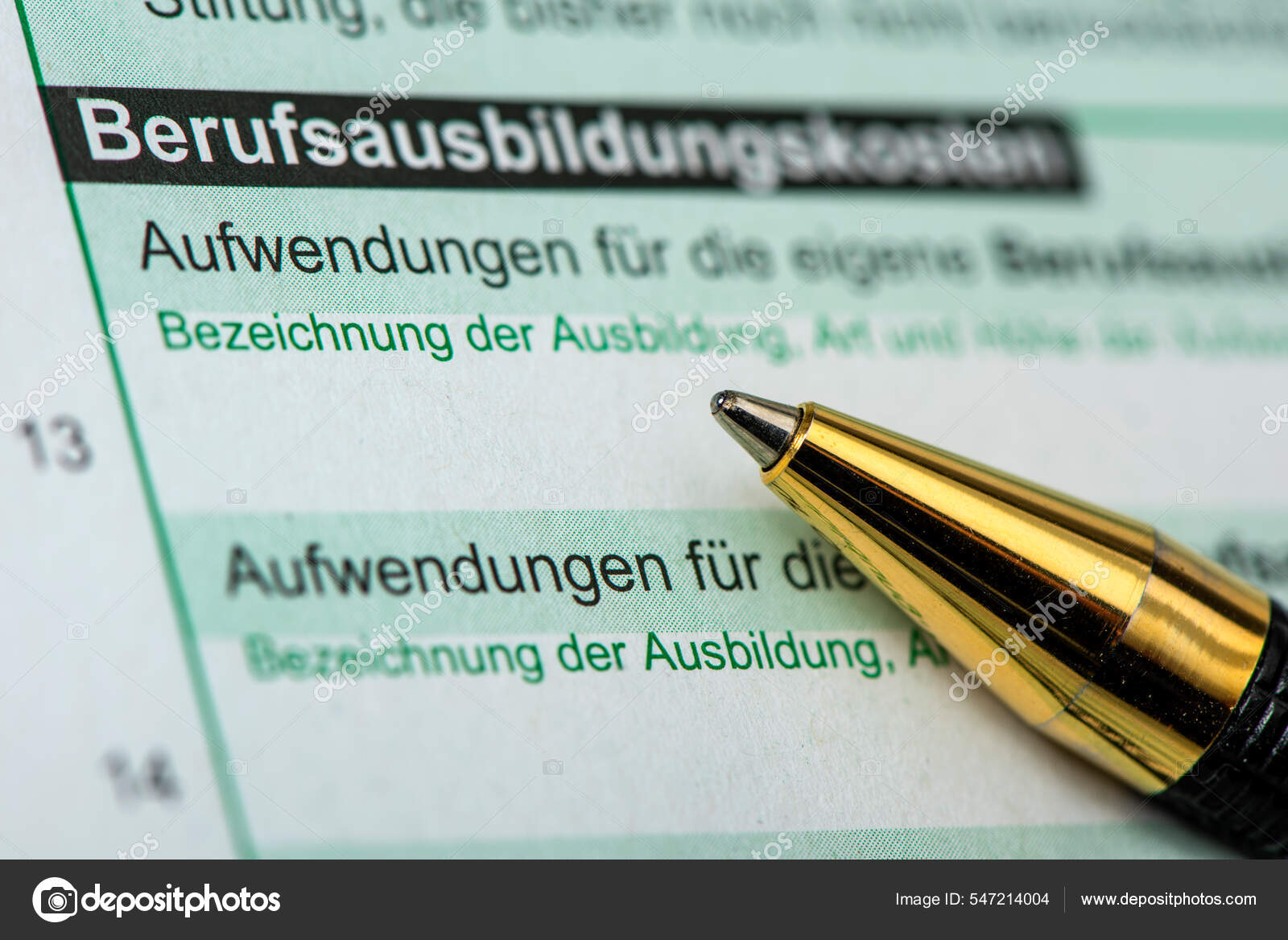 Form Tax Return German Tax Office – Stock Editorial Photo © filmfoto ...