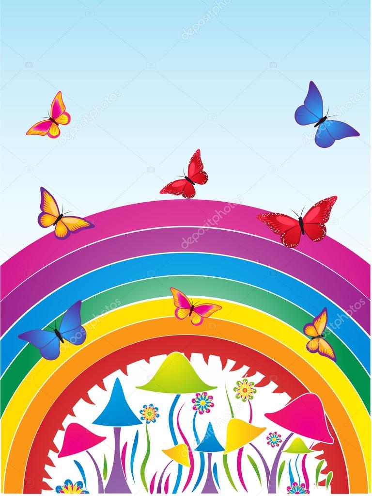 Sfondo Fiori E Farfalle