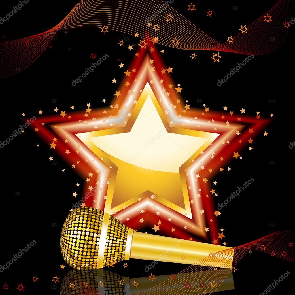Microphone and star Stock Vector by ©elaineitalia 12635470