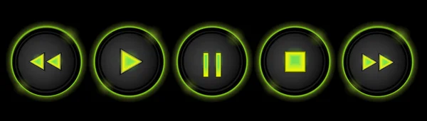 Botón play verde imágenes de stock de arte vectorial | Depositphotos