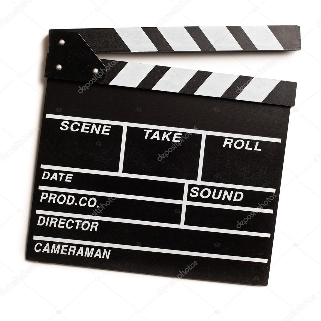Clapper board on white background Stock Photo by ©jirkaejc 34075503