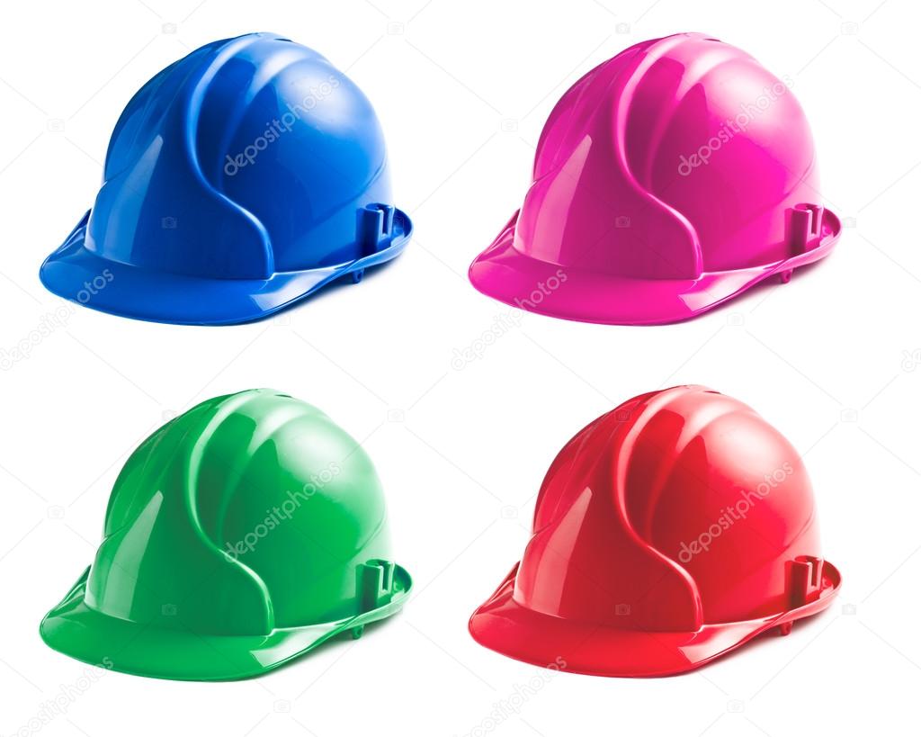 Various colors of hard hats Stock Photo by ©jirkaejc 40712491