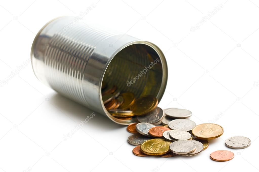 American coins in tin can Stock Photo by ©jirkaejc 45524561