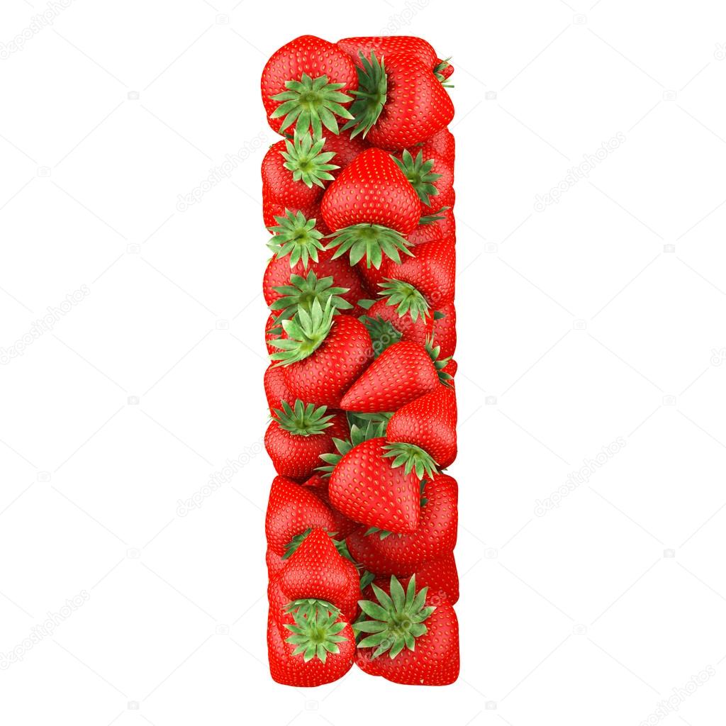 Letter - I made of Strawberry. Isolated on a white. — Stock Photo ...