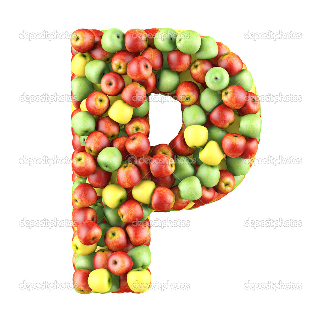 Letter made of apples — Stock Photo © frescomovie #42979495
