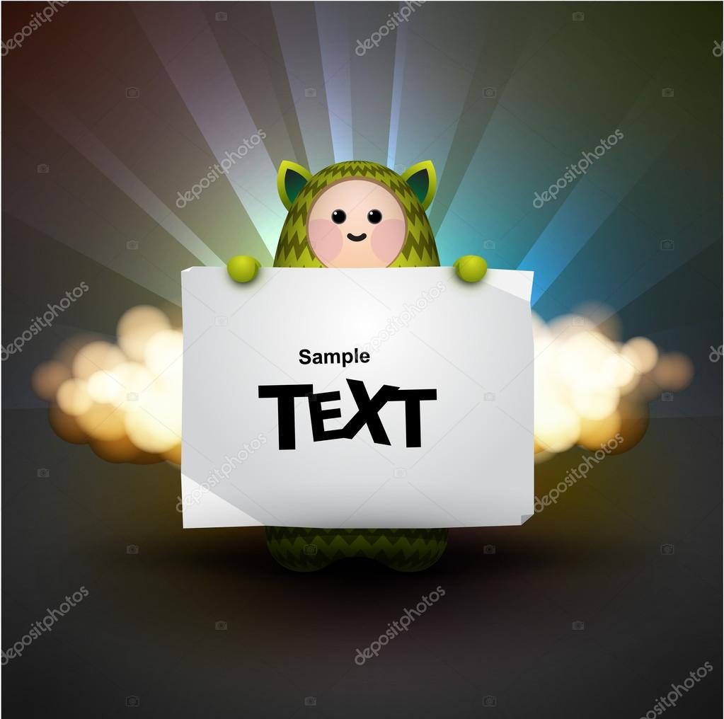 Anime character hold empty poster Stock Vector Image by ©hellbilly ...