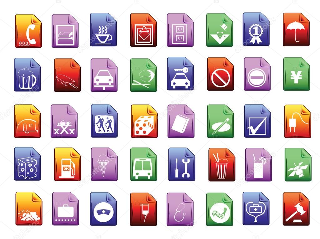Colored icon set Stock Vector by ©archymeder 12671195