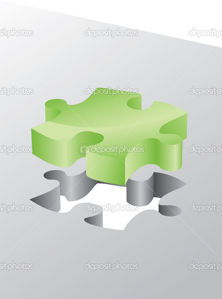 Green 3d puzzle Stock Vector by ©archymeder 25261003
