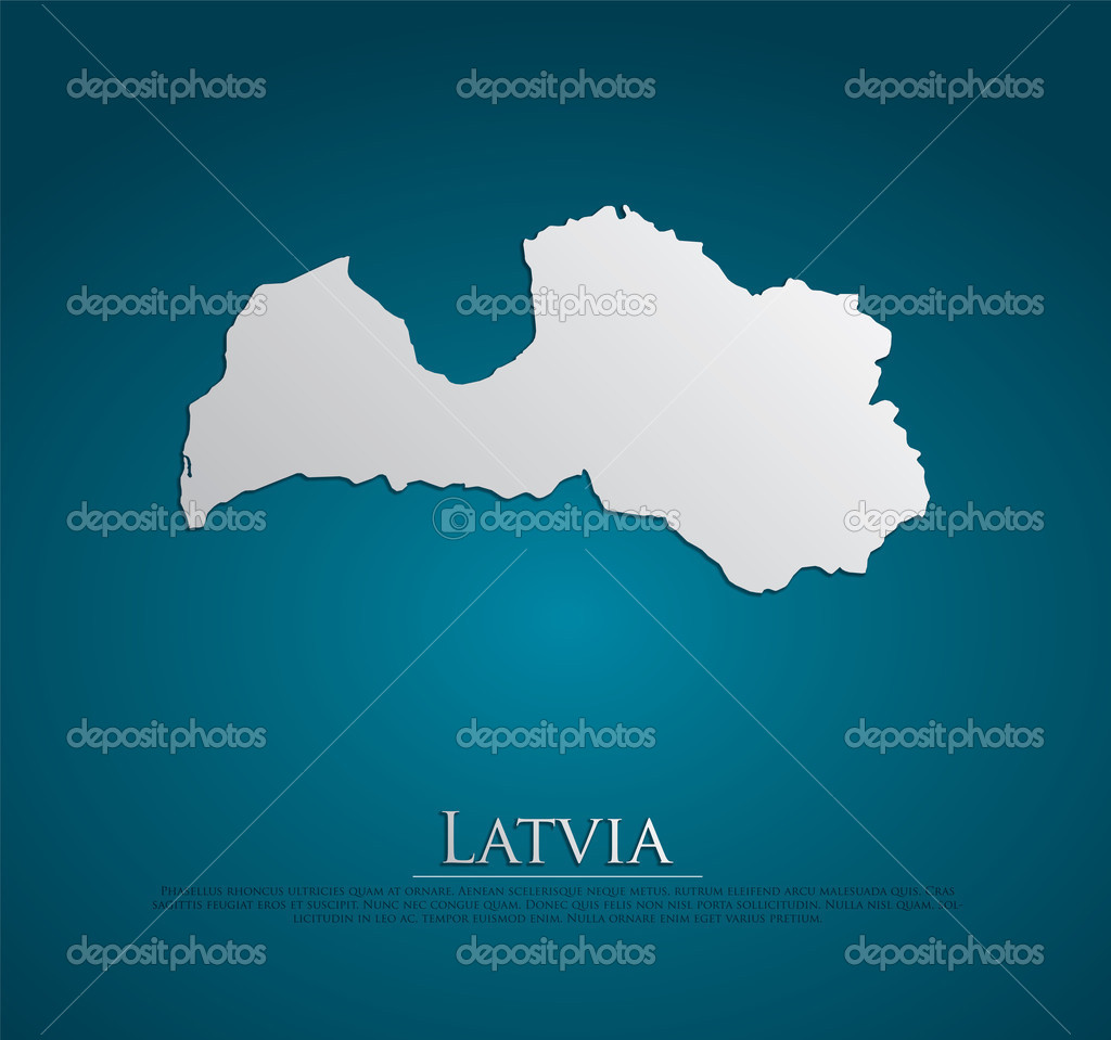 Vector Latvia Map card paper Stock Vector Image by ©archymeder #47415983