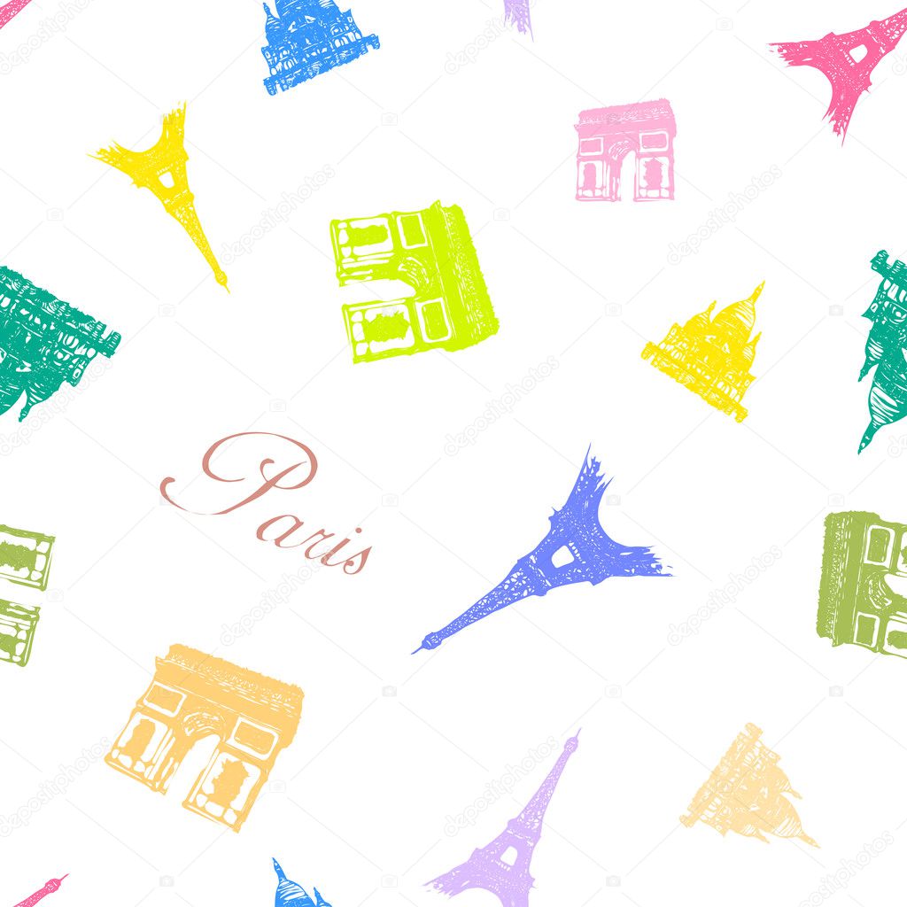 Seamless Paris Textures — Stock Vector © vlastas #46574945